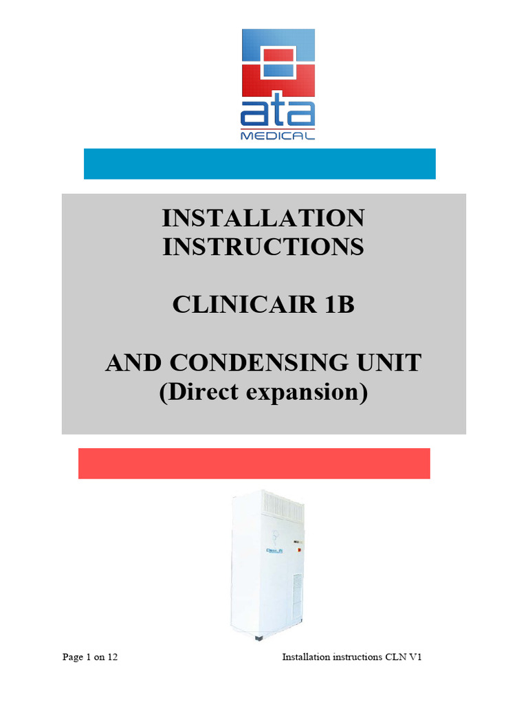 Installation Instructions CLNX 1B & Condensing Unit (Direct Expansion ...