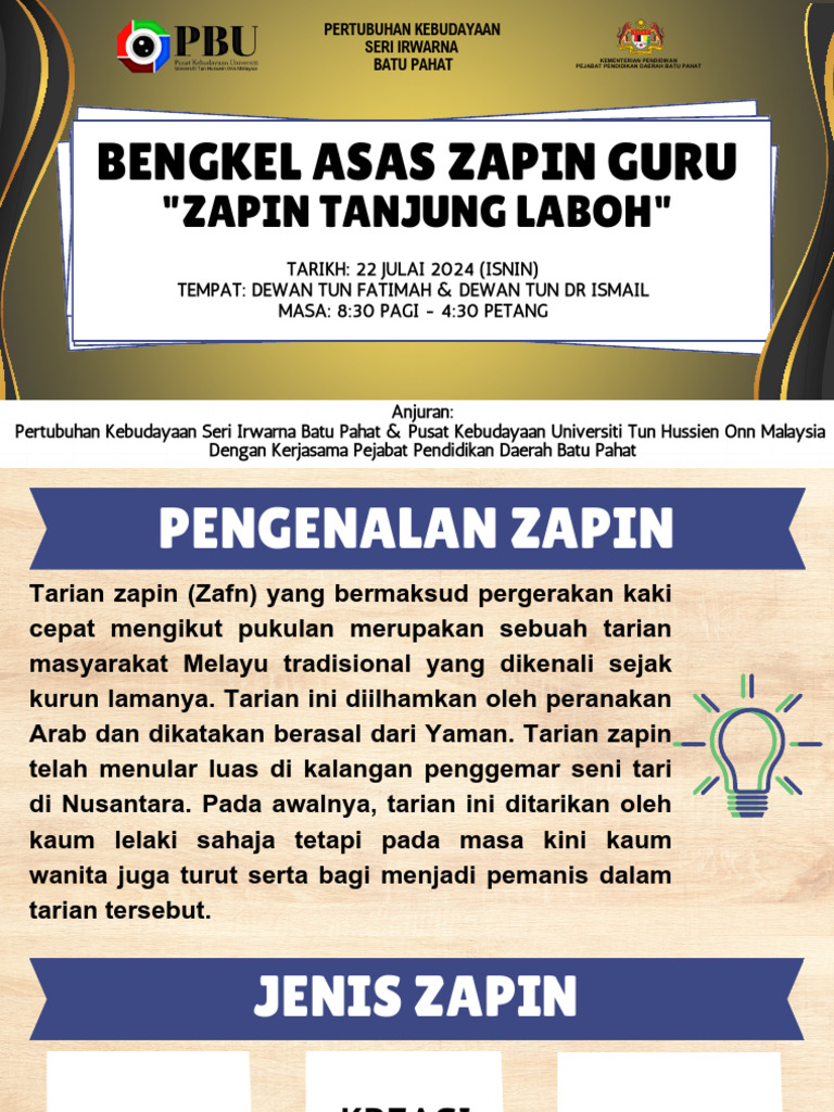 Bengkel Asas Zapin Johor (Zapin Tanjung Laboh) | PDF