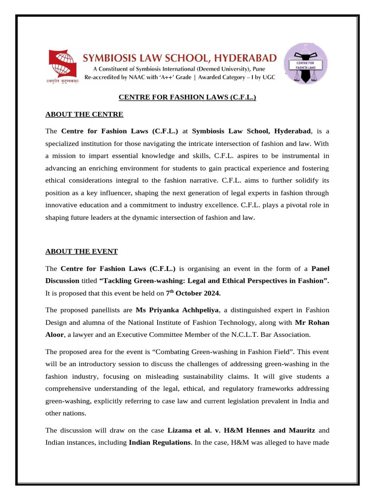 Panel Discussion Proposal - 7th Oct. 2024 NEWw | PDF | Sustainability