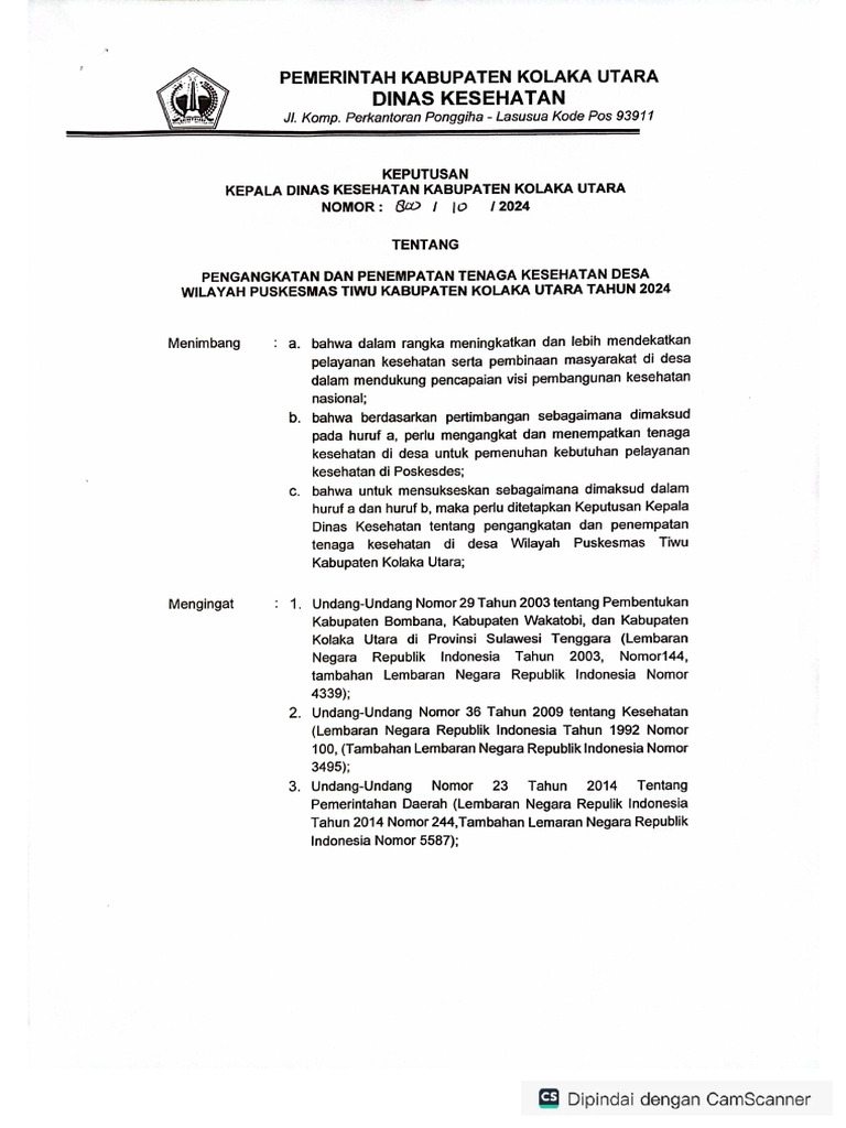 SK Dinkes 2024 | PDF