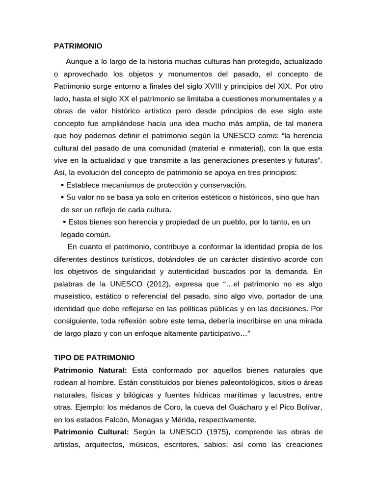 PATRIMONIO | PDF | Patrimonio de la Humanidad | Patrimonio cultural