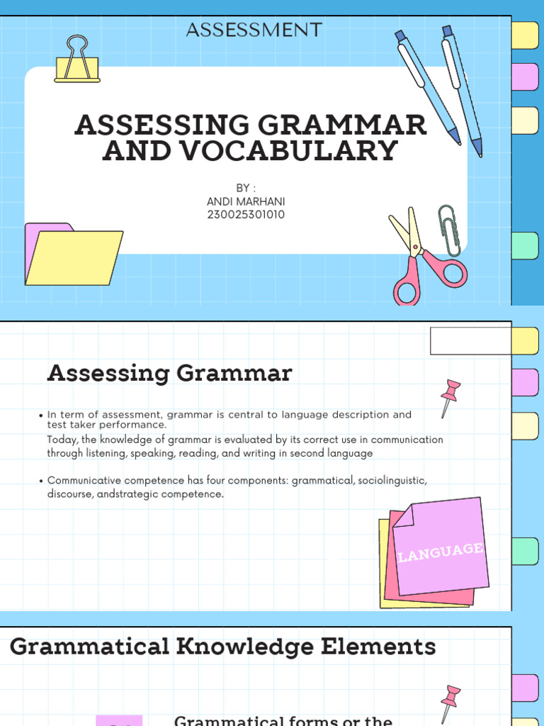 Assessing Grammar and Vocabulary | PDF | Semiotics | Linguistics