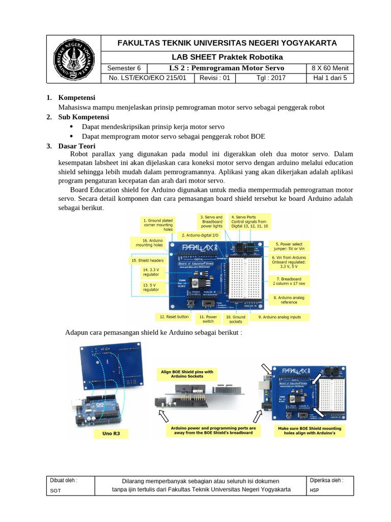 Labsheet 02 Robot Parallax | PDF