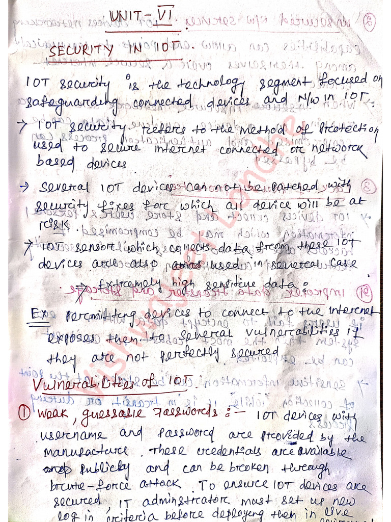 IOT Unit 6 Handwritten Notes | PDF
