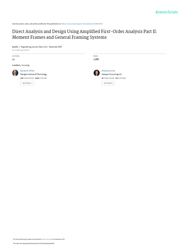 Direct Analysis and Design Using Amplifi | PDF | Buckling | Stiffness