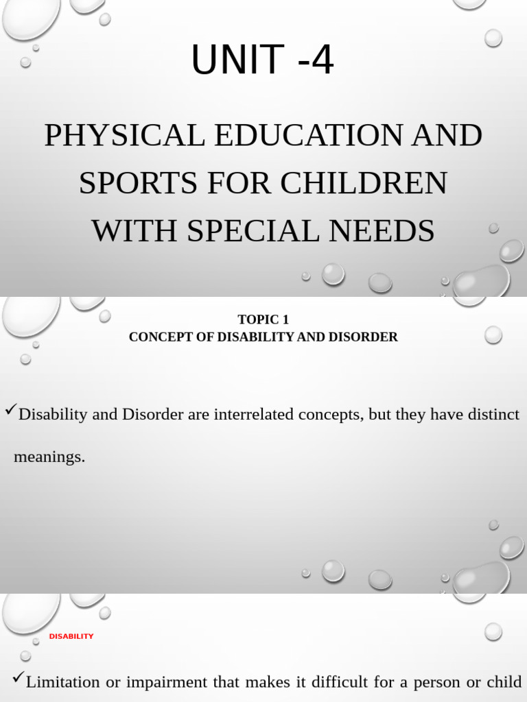 Chap 4 Phy - Edu & Sports For CWSN | PDF | Intellectual Disability | Mental Disorder