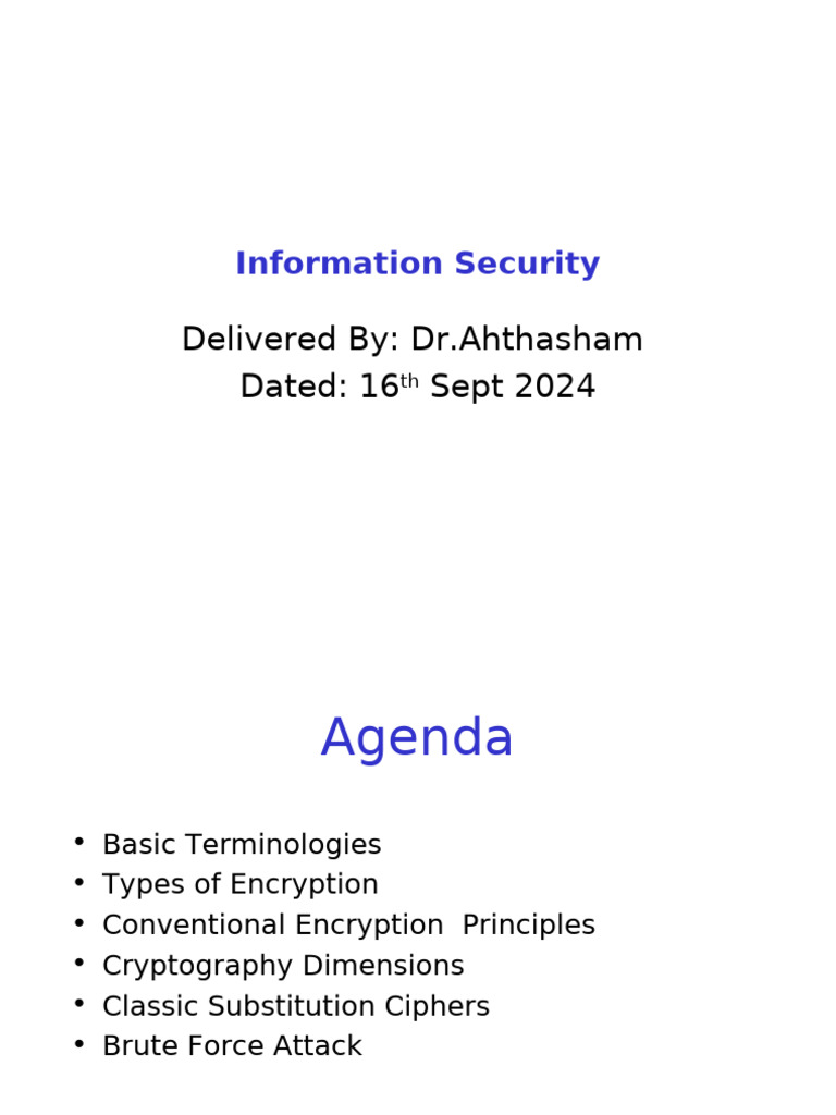 Lecture 04 | PDF | Cryptography | Cryptanalysis