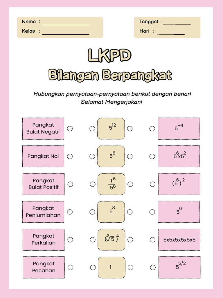 LKPD Bilangan Berpangkat | PDF