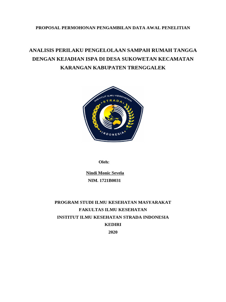 Proposal Pengambilan Data Awal Penelitian | PDF | Kesehatan Holistik Proposal Pengambilan Data Awal Penelitian | PDF | Kesehatan Holistik