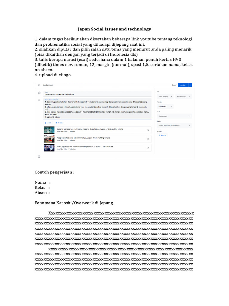20210205153952-Contoh Pengerjaan - Japan Social Issues and Technology | PDF