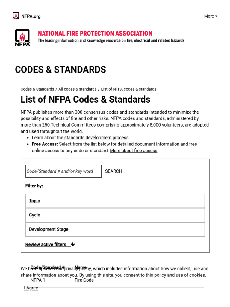 List of NFPA Codes and Standards | PDF | Firefighter | Firefighting