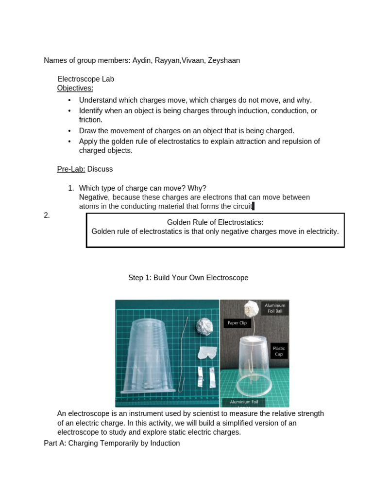 Electroscope Record Sheet | PDF | Electric Charge | Electromagnetism