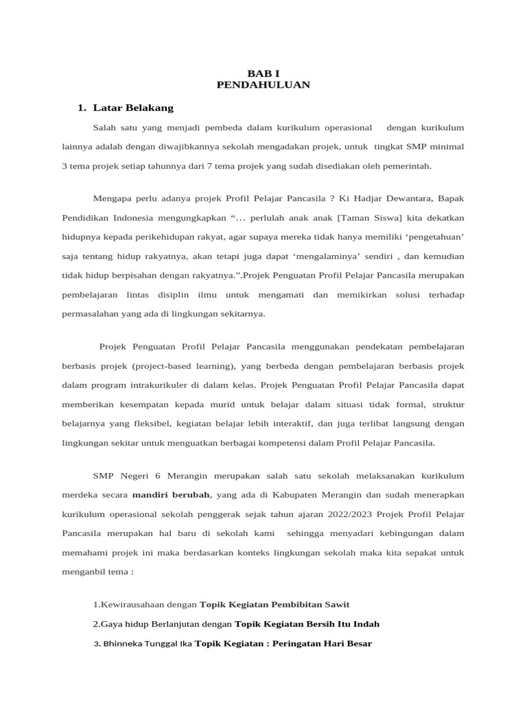 Laporan Projek P5 | PDF