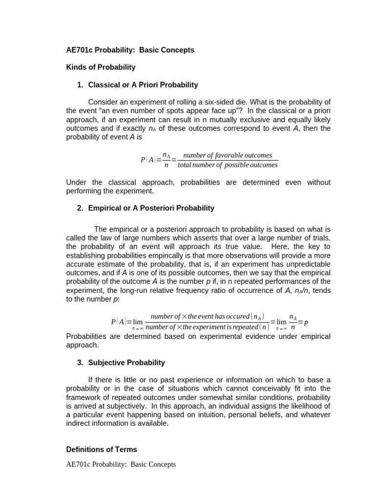 Probability Basic Concepts | PDF | Set (Mathematics) | Probability Probability Basic Concepts | PDF | Set (Mathematics) | Probability
