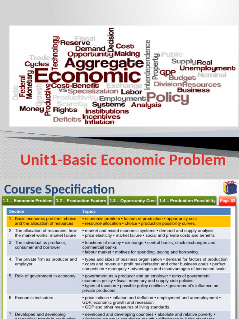 Section 1 - The Basic-Economic-Problem | PDF | Cost Of Living | Labour ...
