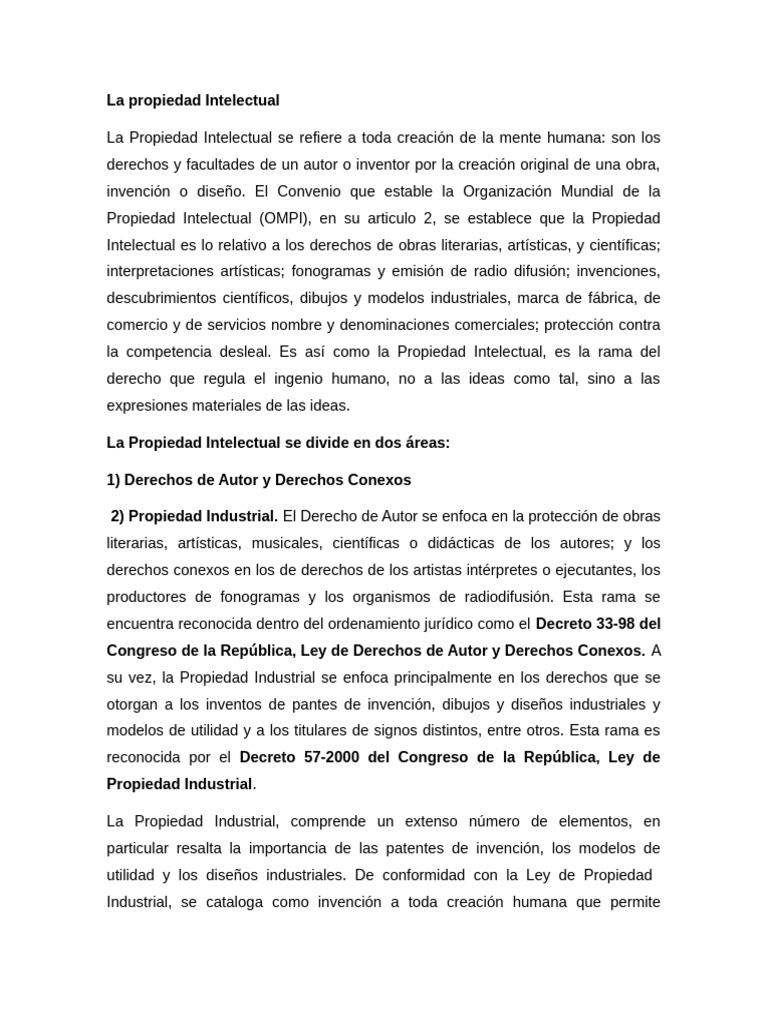 La Propiedad Intelectual | PDF | Patentar | Propiedad intelectual