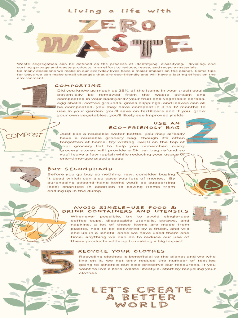 Green Organic Zero-Waste Infographic | PDF | Recycling | Waste