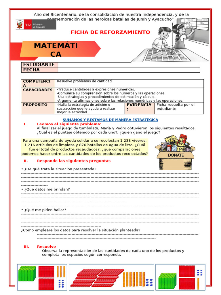 Estrategias de Suma y Resta en Problemas | PDF