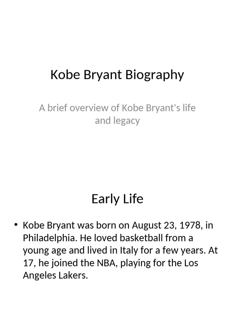 Kobe Bryant Biography 2 | PDF