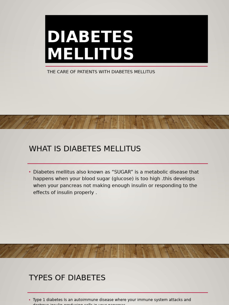 Understanding Diabetes Mellitus Types and Care | PDF | Diabetes | Pancreas