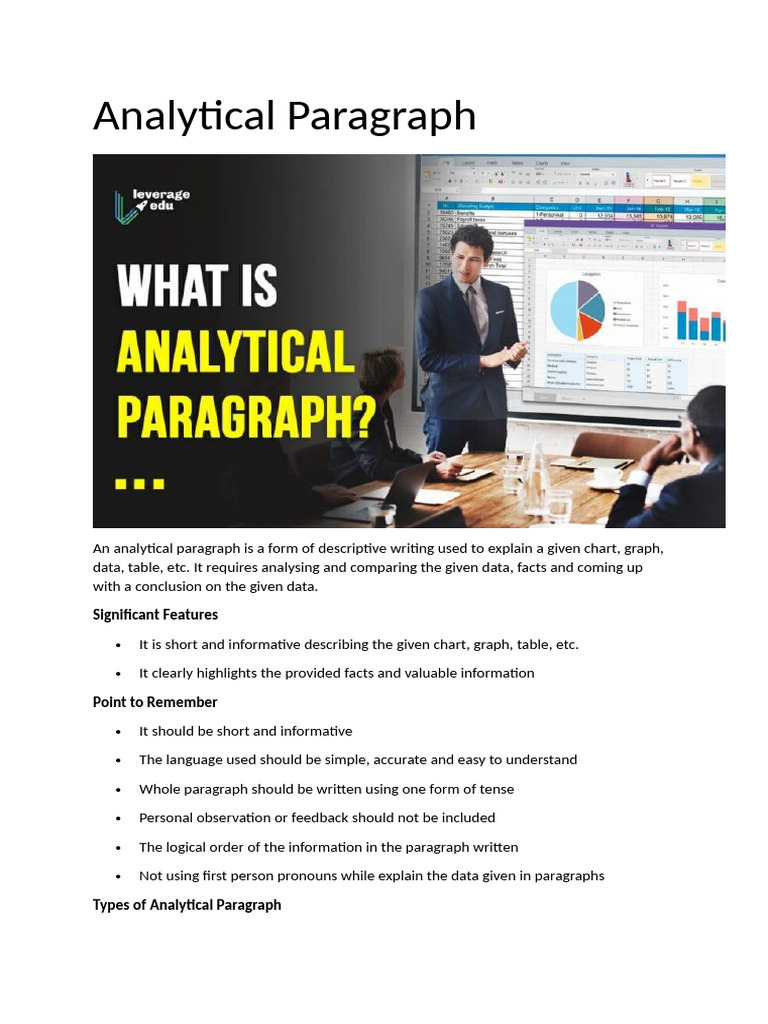 Analytical Paragraphs NOTES | PDF | Expense | Chart