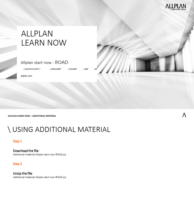 Using Additional Material-Allplan Start Now-ROAD | PDF
