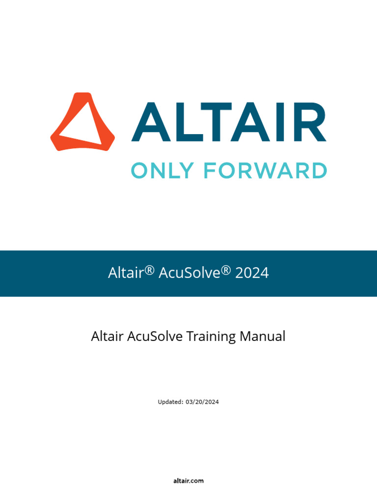 Altair Acusolve 2024 Training Manual | PDF | Reynolds Number | Fluid Dynamics