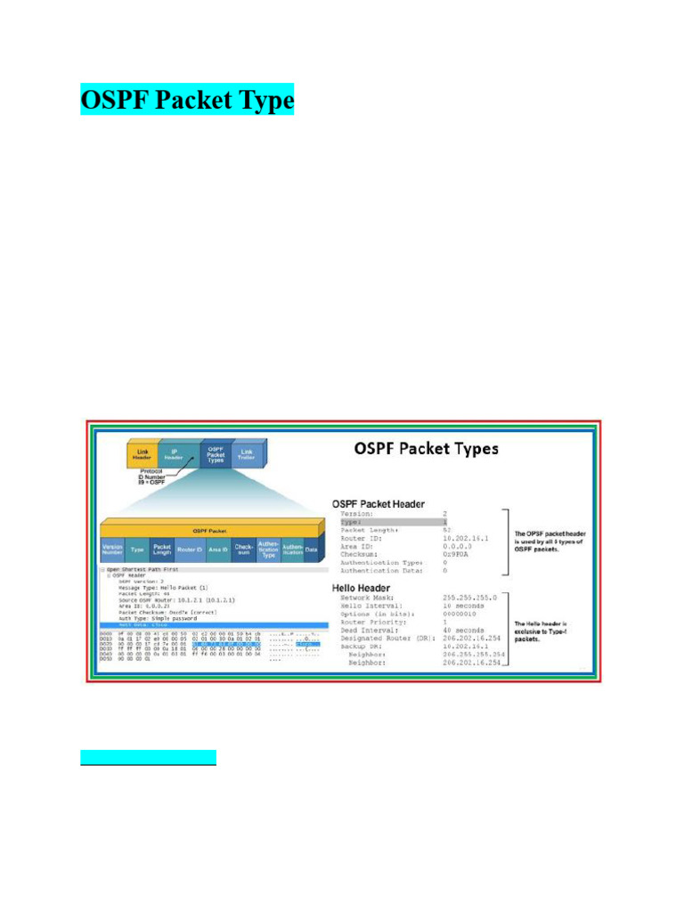 OSPF Packet Types | PDF | Internet Architecture | Communications Protocols OSPF Packet Types | PDF | Internet Architecture | Communications Protocols