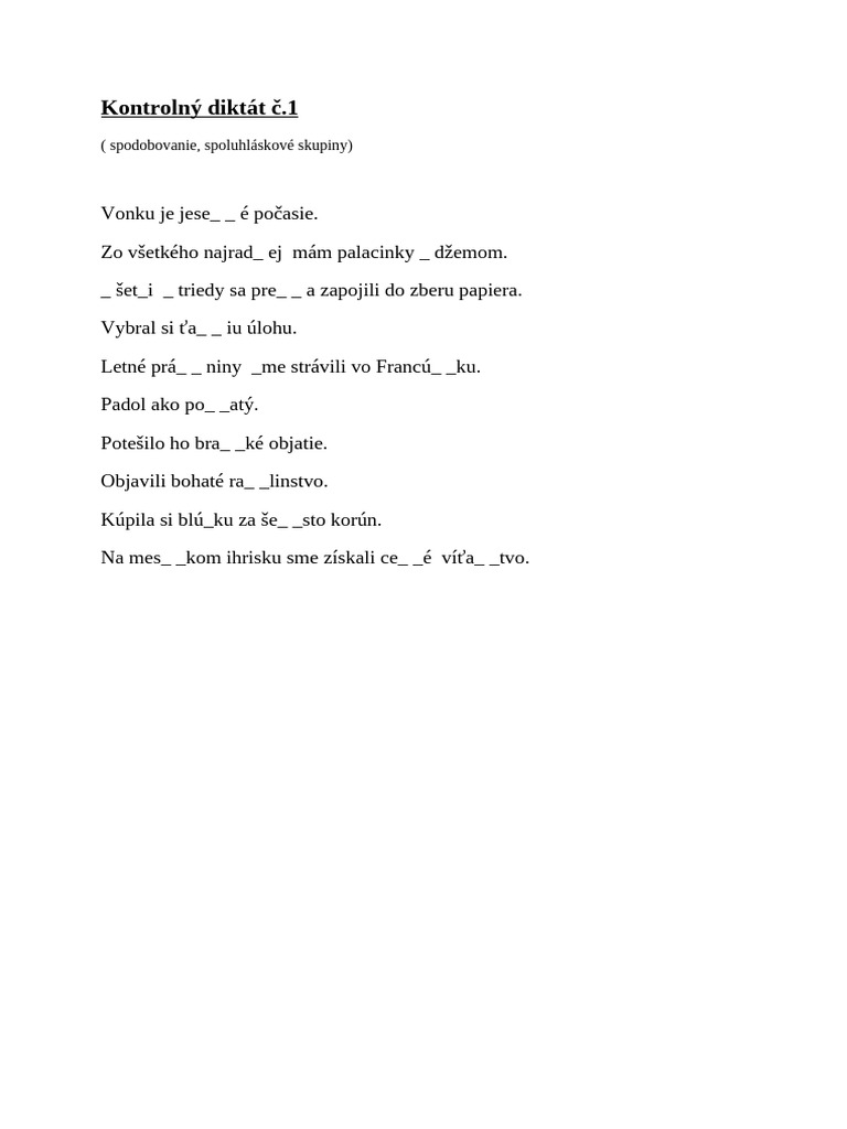 Vstupný Diktát 5 Roc-1 | PDF