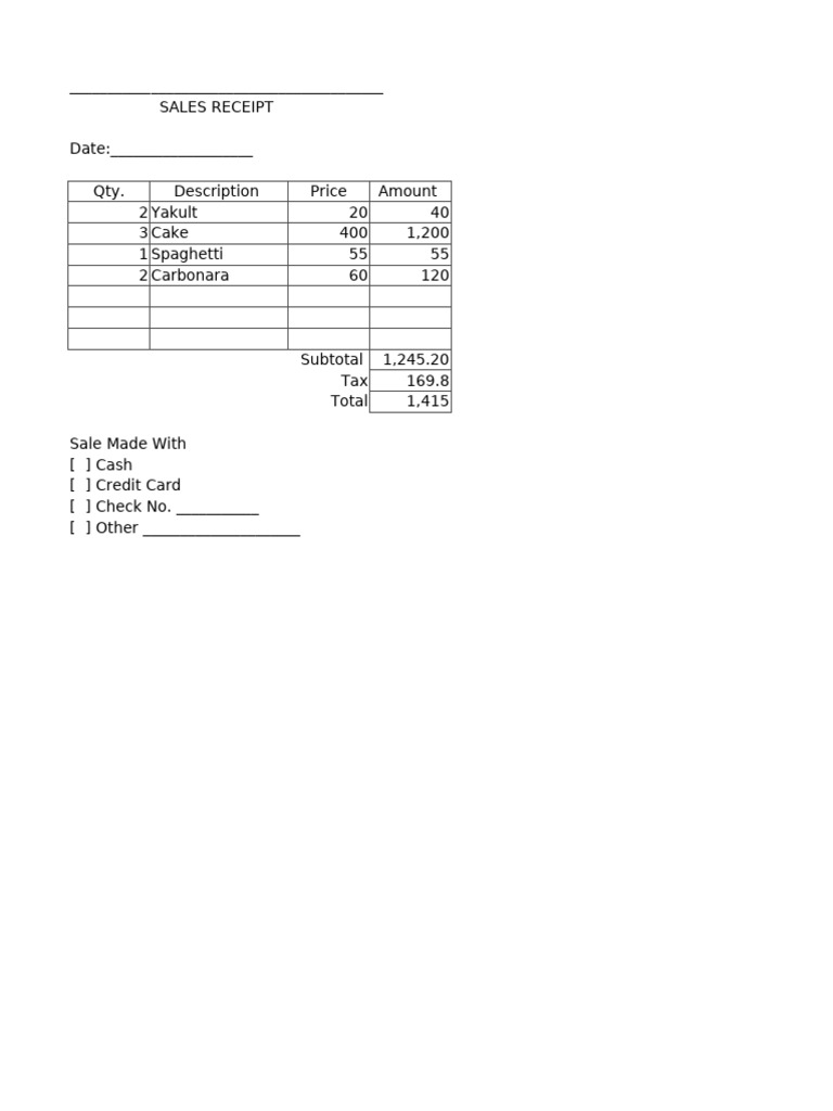 Marc Fritz Prestosa - Receipt | PDF