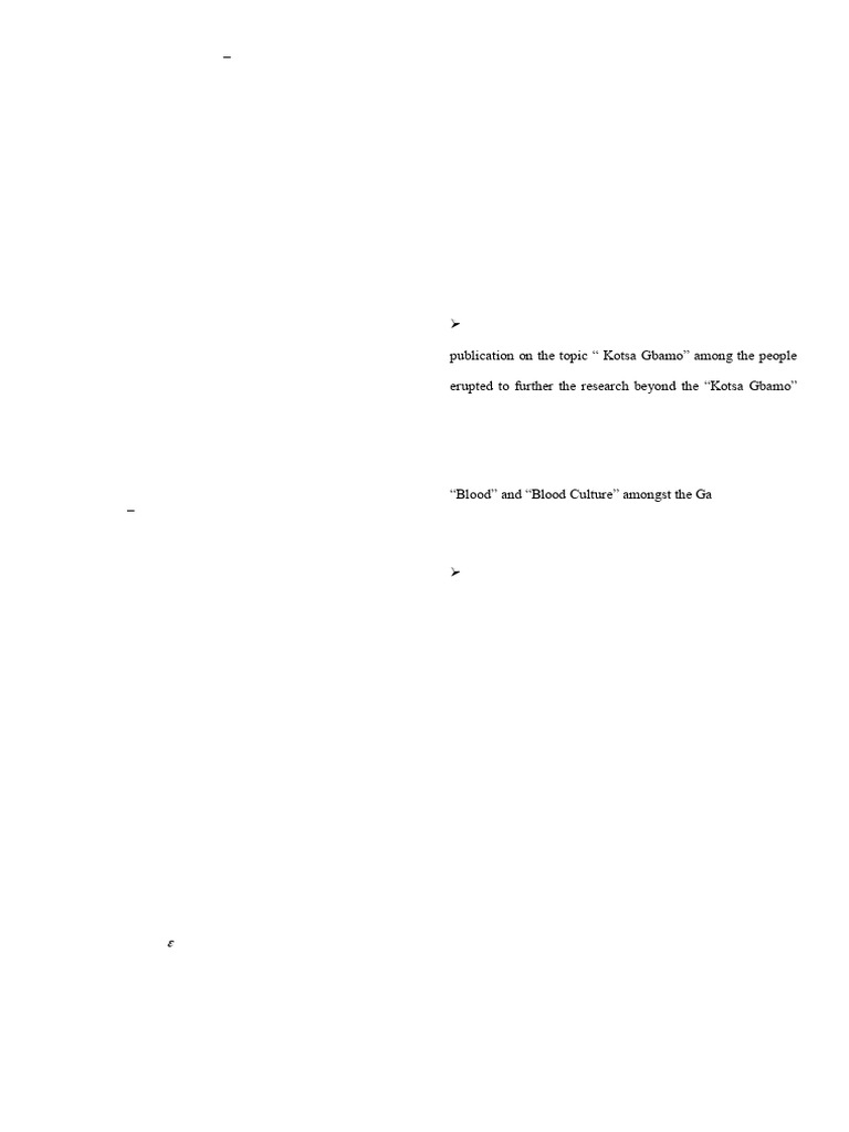 The Blood Culture of The Ga-Dangbe Tribe of The Greater Accra Region of ...