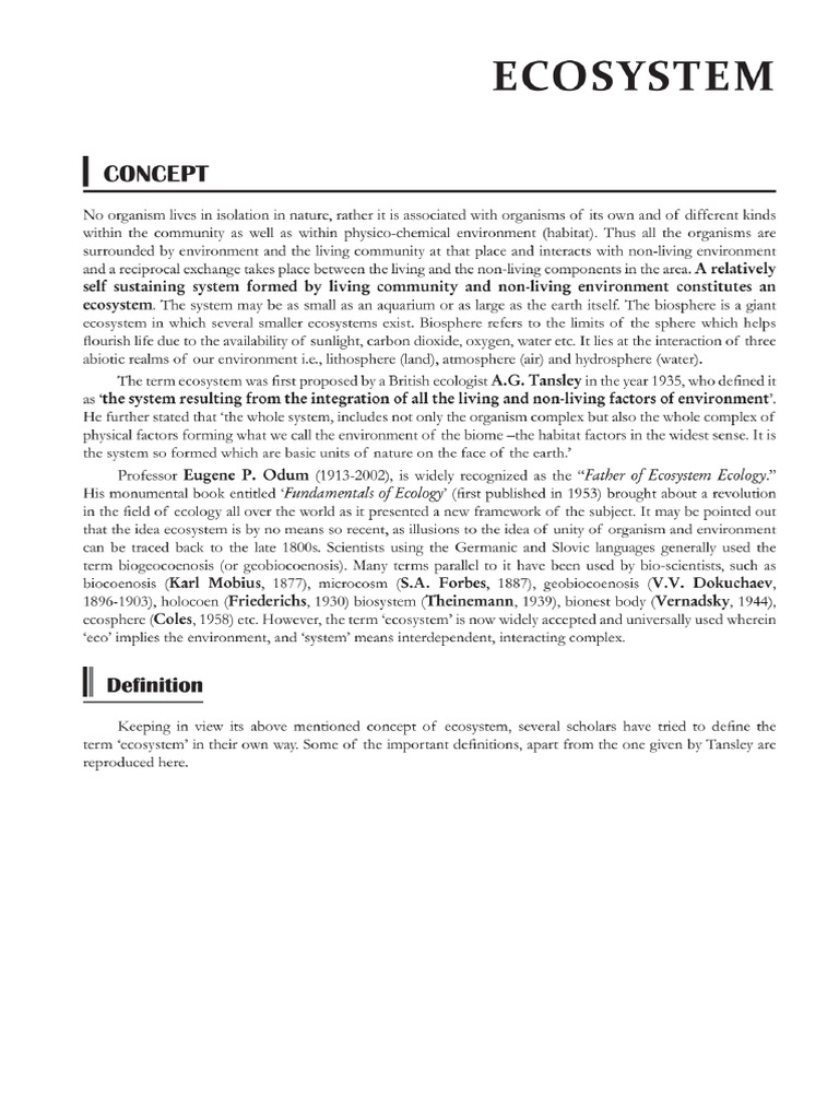 Ecology and Ecosystems | PDF