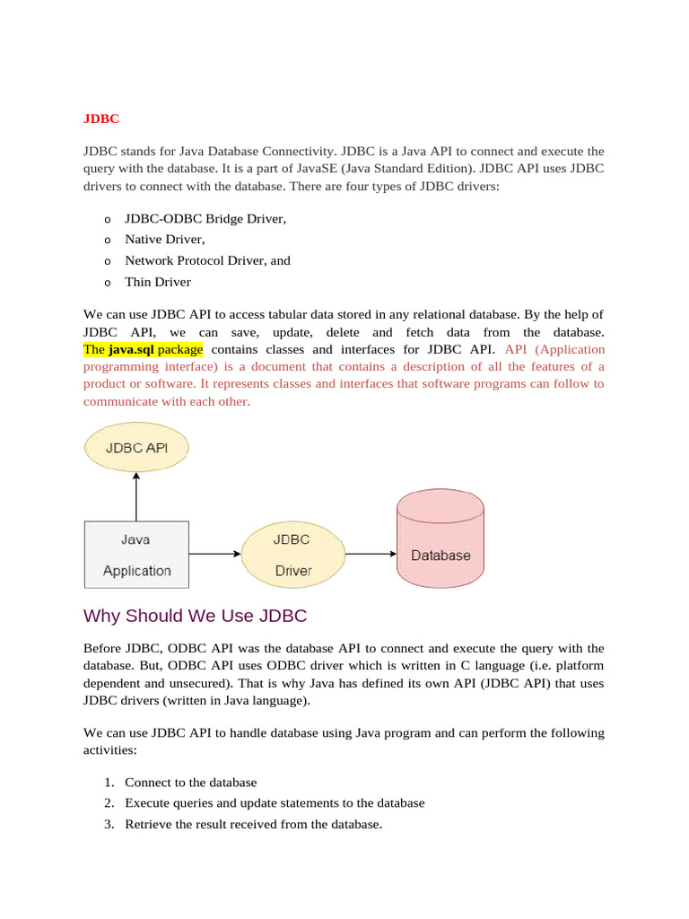 JDBC | PDF | Databases | Computing