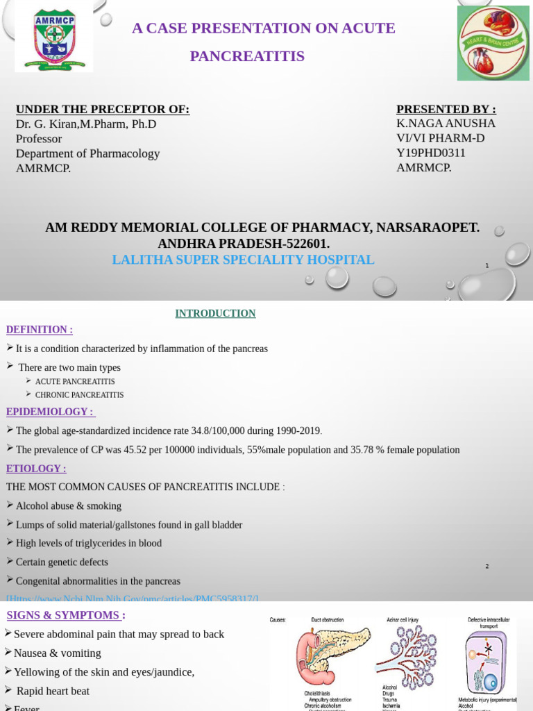 Acute Pancreatitis Case Study | PDF | Pancreas | Diseases And Disorders