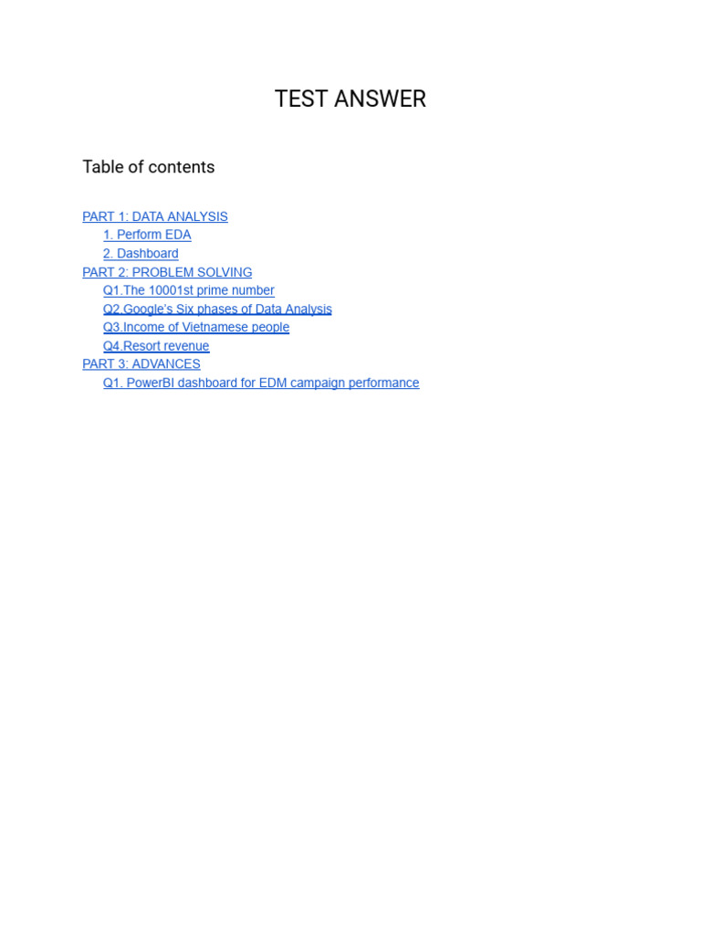 Test Answer | PDF | Career & Growth | Business