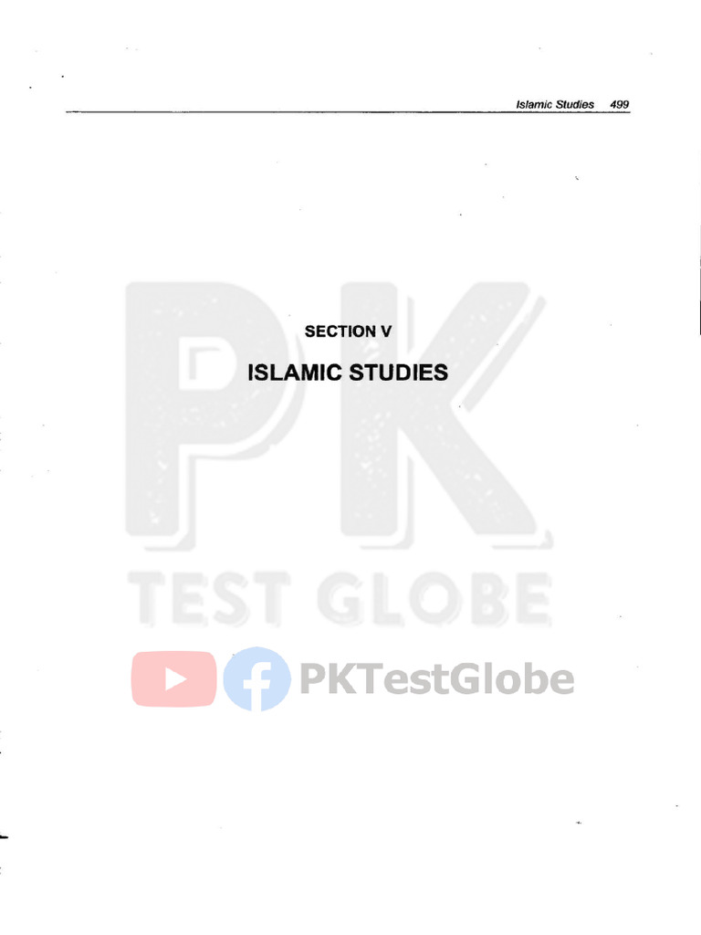 Islamic Studies Most Important MCQs PK Test Globe | PDF