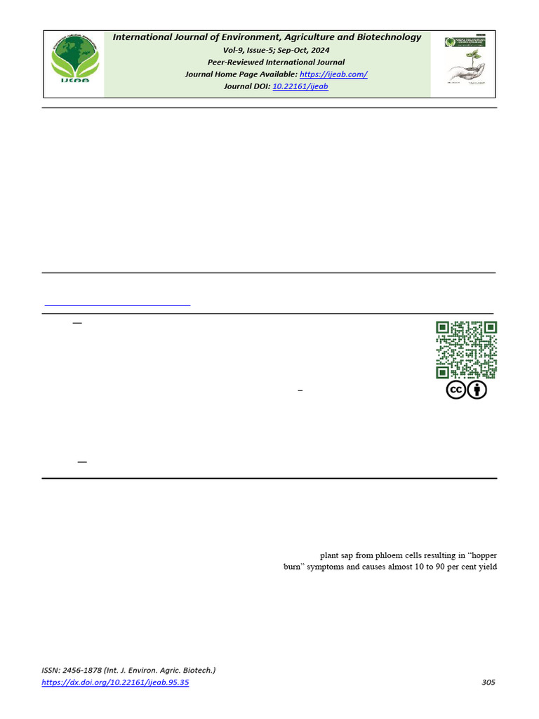 Evaluation of Botanical - Insecticide Modules Against Stem Borer, Brown ...