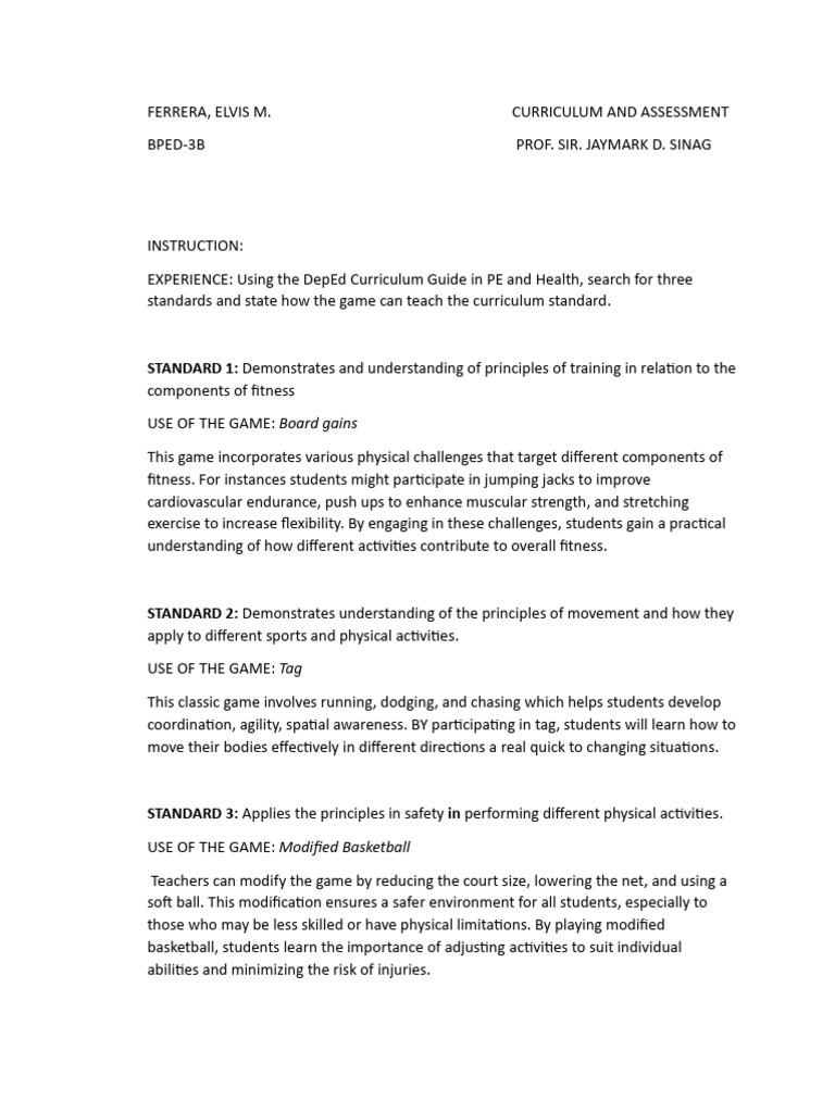 Teaching PE Through Engaging Games | PDF | Physical Education ...