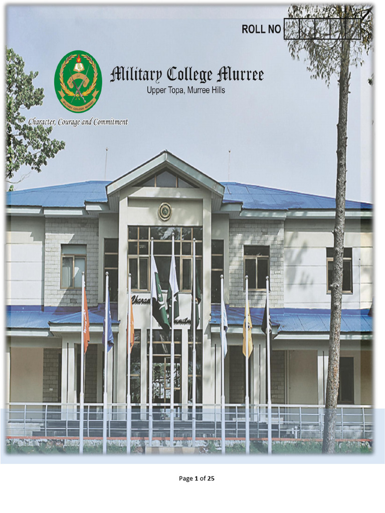 Military College Murree 11th Class Entry Test Sample Papers | PDF ...