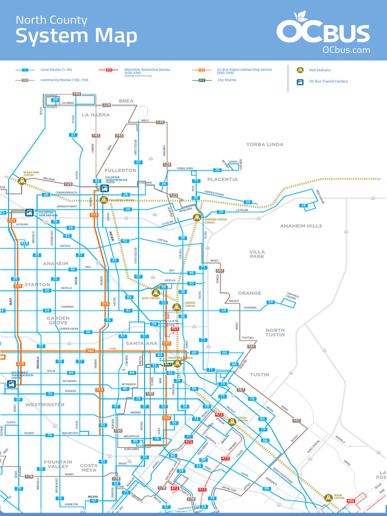 System Map: North County | PDF | Orange County | Transport