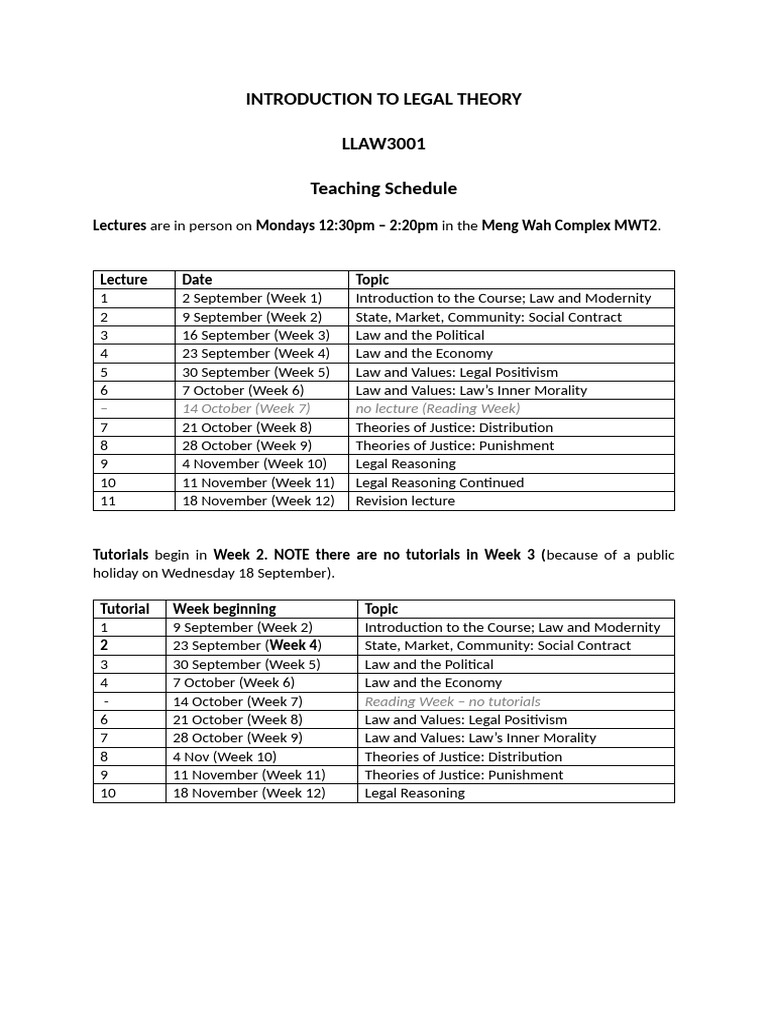 ILT 2024 Teaching Schedule | PDF