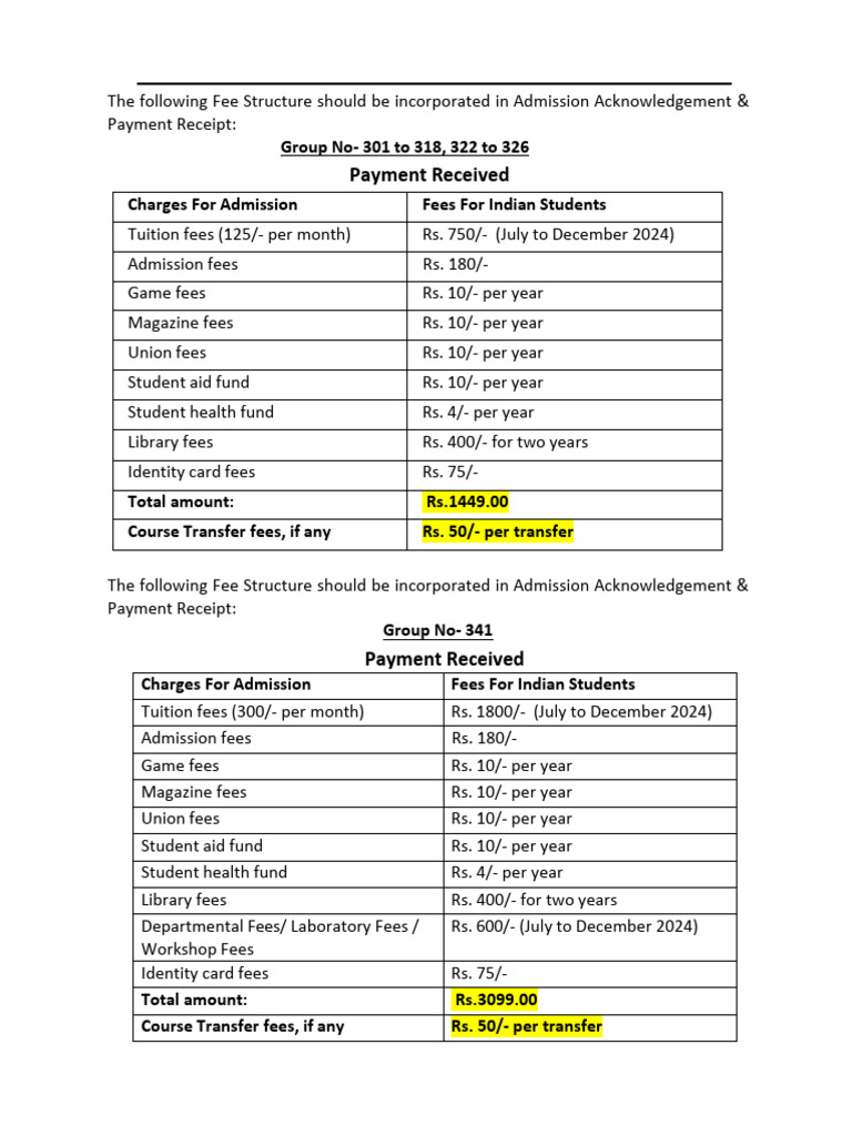 Atlantic Training Institution Fees 2024 | PDF | Fee | Payments