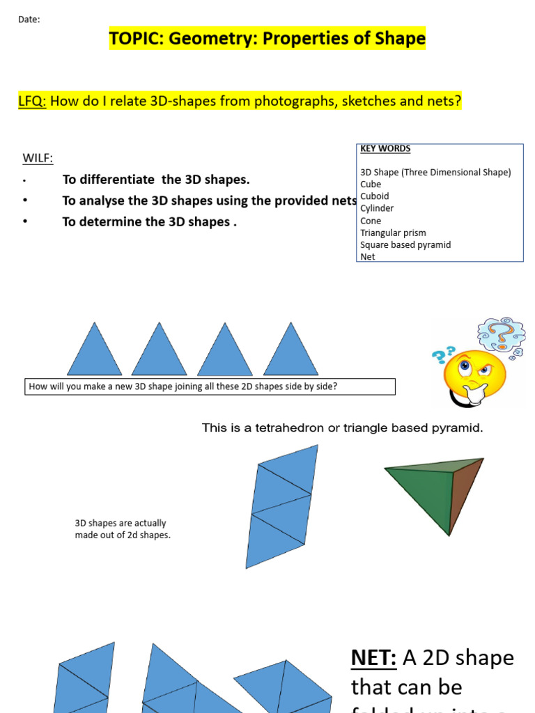 Y5 T2 Maths PPT - 1 WK 11 - Identifying 3D Shapes From Potographs ...