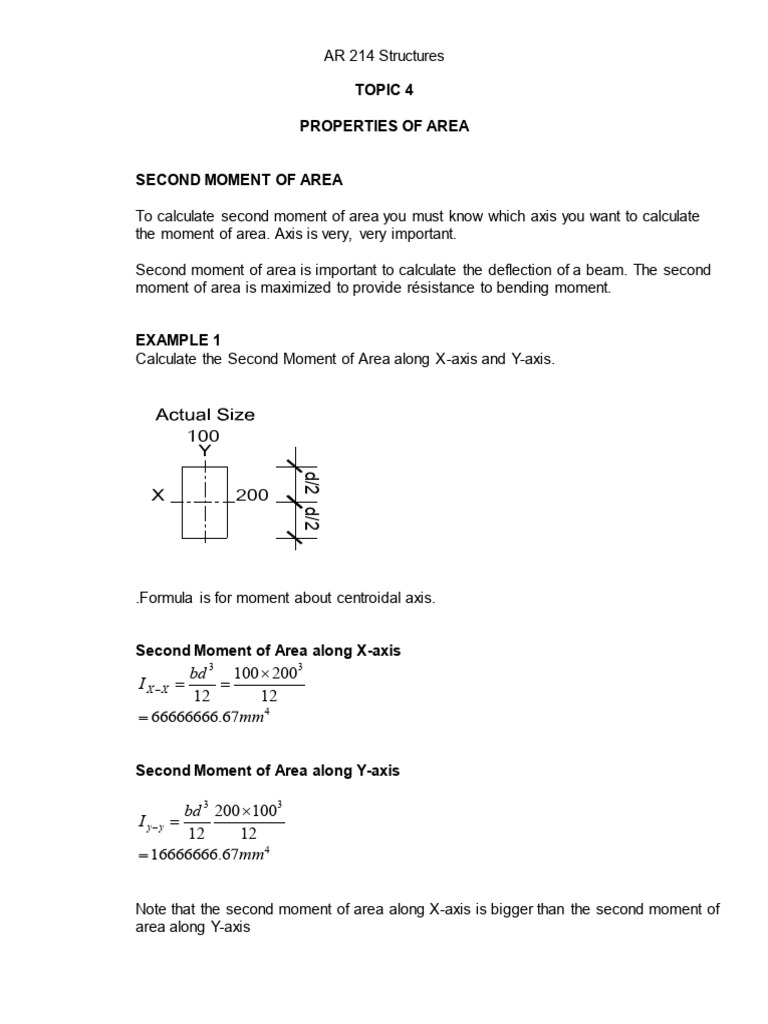 Topic 4 Properties of Area - 064205 | PDF | Mechanics | Solid Mechanics