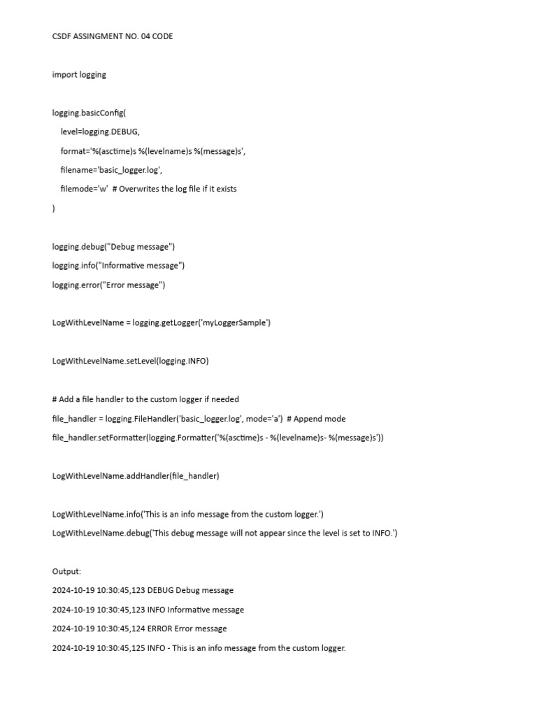 Csdf Assignment No.4 Code | PDF