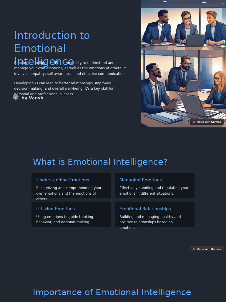 Introduction To Emotional Intelligence | PDF | Emotional Intelligence ...