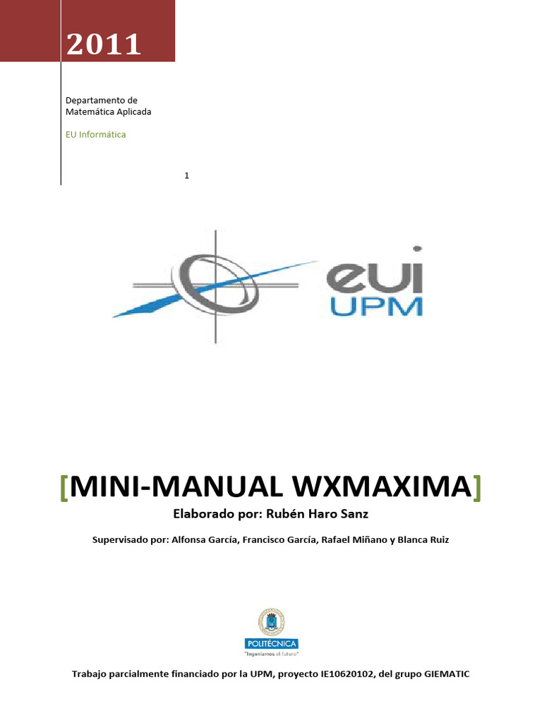 Mini-manual de wxMaxima para Matemáticas | PDF | Matriz (Matemáticas ...