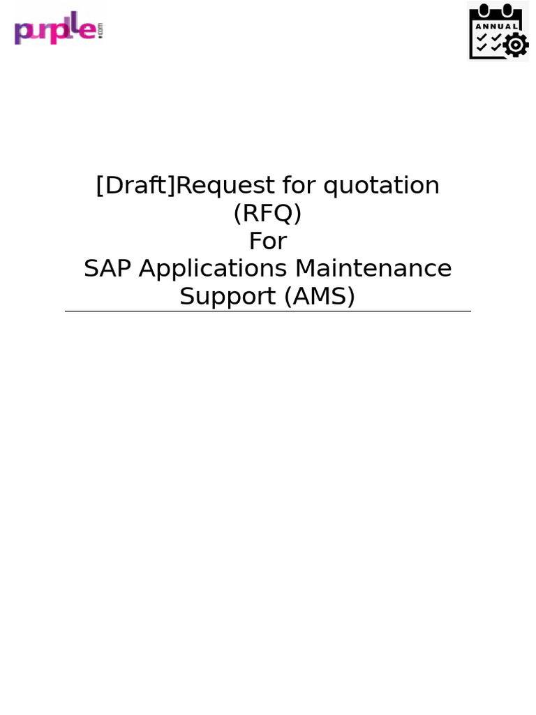 RFP For AMC SAP Support | PDF | Information Technology | Computing