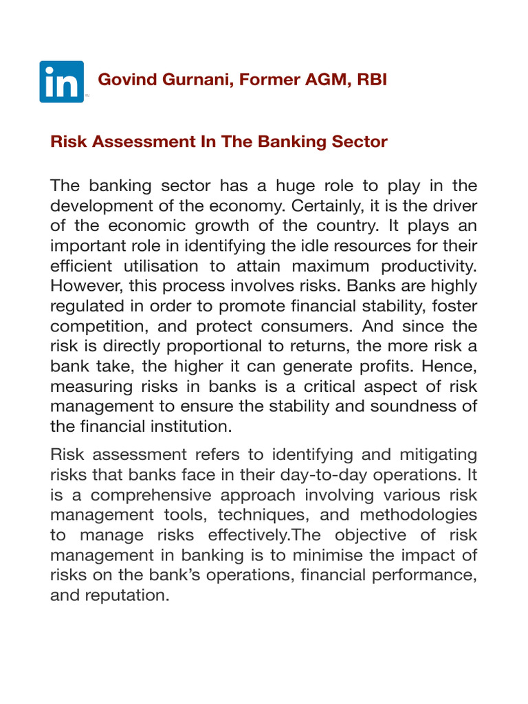 Risk Assessment in The Banking Sector | PDF | Financial Risk | Credit Score
