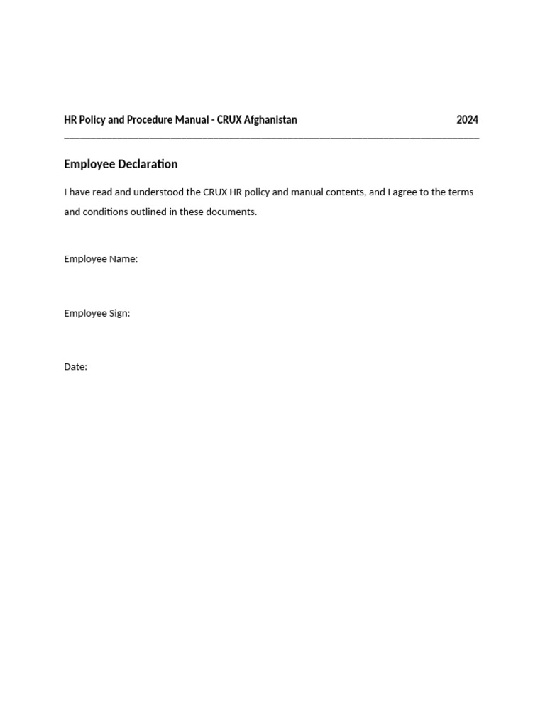 Employee Declaration | PDF | Business